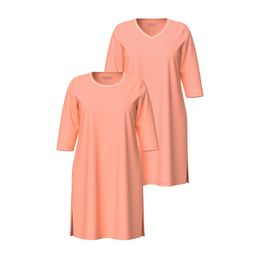 Ulla Popken Nachthemd Damen Gr&ouml;&szlig;e XXL/XXXL koralle / wei&szlig;