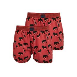 Unabux Boxershorts 'Flying Falcon' Herren Gr&ouml;&szlig;e L blutrot / hellrot / schwarz