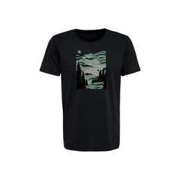 Greenbomb T-Shirt 'Nature Lakeside' Herren Gr&ouml;&szlig;e M grau / gr&uuml;n / schwarz