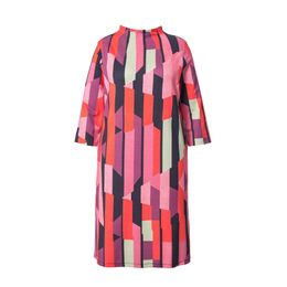 Ulla Popken Kleid Damen Gr&ouml;&szlig;e 58/60 lila / lachs / pink / schwarz Winterkleid