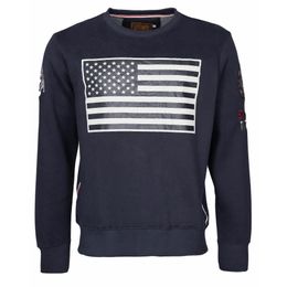 Top Gun Sweater mit US-Flagge ' TG-9018 ' Herren Gr&ouml;&szlig;e S blau