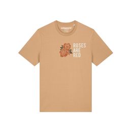 Watapparel T-Shirt 'Roses Are Red' Damen Gr&ouml;&szlig;e XXXL camel / dunkelgr&uuml;n / hummer / wei&szlig;