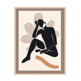 Liv Corday Bild 'Terracota Minimalist' Herren Gr&ouml;&szlig;e 30x40 dunkelbeige / karamell / cappuccino / hellbraun / schwarz