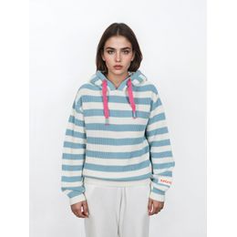 Salzhaut Pullover 'Velozipee' Damen Gr&ouml;&szlig;e XXXL himmelblau / wei&szlig;
