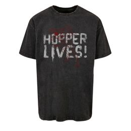 F4NT4STIC T-Shirt 'Stranger Things Hoppers Live Netflix TV Series' Herren Gr&ouml;&szlig;e L hellgrau / rot / schwarz