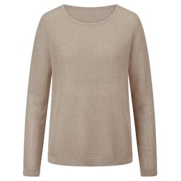 Fadenmeister Berlin - Pullover mit U-Boot-Ausschnitt, beige, Gr. 42 / M - Baumwolle