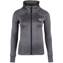 Gorilla Wear Sportsweatjacke 'Halsey' Damen Gr&ouml;&szlig;e L stone / dunkelgrau