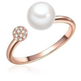 Valero Pearls Ring Damen Gr&ouml;&szlig;e 64 rosegold / perlwei&szlig;