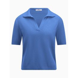 Peter Hahn - Polo-Pullover, blau, Gr. 42 / M - Baumwolle