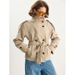 Bianco Lucci Mantel Damen Gr&ouml;&szlig;e XXL hellbeige / dunkelbeige Wintermantel
