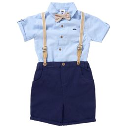 Little Gent Set Jungen Gr&ouml;&szlig;e 110/116 beige / hellblau / dunkelblau