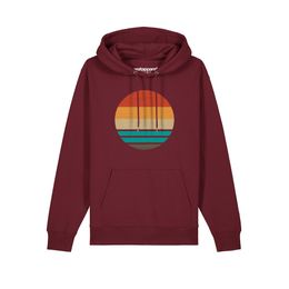 Watapparel Sweatshirt ' Retro Sunset Ocean ' Herren Gr&ouml;&szlig;e 5XL mischfarben / burgunder