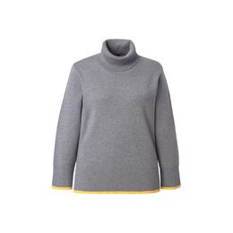 Lauras&oslash;n Pullover Damen Gr&ouml;&szlig;e M gelb / anthrazit / graumeliert