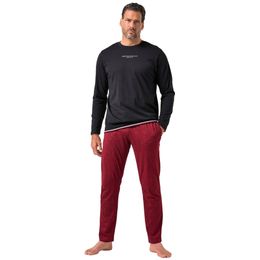 JP1880 Pyjama Herren Gr&ouml;&szlig;e 7XL dunkelrot / schwarz / wei&szlig;