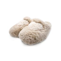 THIES Pantolette 'THIES 1856 Rec Teddy Heart Slipper' Damen Gr&ouml;&szlig;e 41 beige