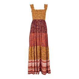 Apricot Patchwork Floral Paisley Maxi Dress ' ' Damen Gr&ouml;&szlig;e 44 orange Winterkleid