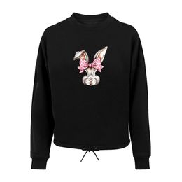 F4NT4STIC Sweatshirt 'Niedlicher Hase mit Schleife' Damen Gr&ouml;&szlig;e L hellgrau / rosa / schwarz