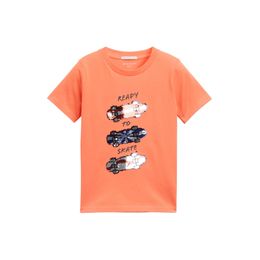 Tom Tailor T-Shirt Jungen Gr&ouml;&szlig;e 128 blau / dunkelorange / rot / wei&szlig;