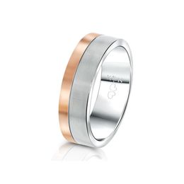 Lucardi Ring Herren Gr&ouml;&szlig;e 69 rosegold / silber