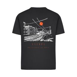F4NT4STIC T-shirt 'Escape Discover the World Town Train Station' Damen Gr&ouml;&szlig;e XL hellrot / schwarz / wei&szlig;