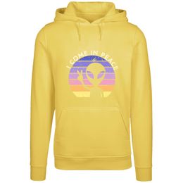 F4NT4STIC Hoodie 'Alien Peace Sunset' Herren Gr&ouml;&szlig;e L gelb / lila / rosa