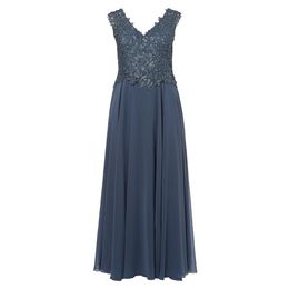 LUXUAR Fashion Abendkleid Damen Gr&ouml;&szlig;e 50 blau Winterkleid