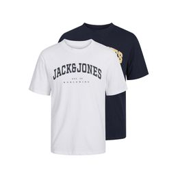 Jack & Jones Jack & Jones T-Shirt 'JJECaleb' Herren Gr&ouml;&szlig;e XXL sand / navy / wei&szlig;