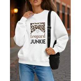 Gorhey Sweatshirt 'Loose Wo's Oversized Sweatshirt, Casual Style with Dropped Shoulders' Damen Gr&ouml;&szlig;e S wei&szlig;