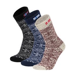 Normani Socken Herren Gr&ouml;&szlig;e 35/38 beige / dunkelblau / lila / schwarz