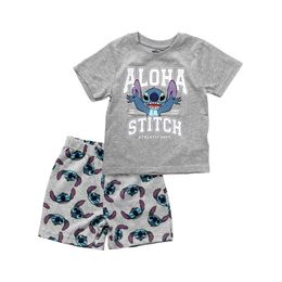 Disney Schlafanzug 'Lilo & Stitch' Jungen Gr&ouml;&szlig;e 98 saphir / graumeliert / mauve / wei&szlig;