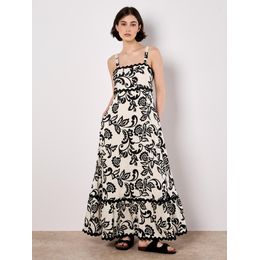 Apricot Kleid Damen Gr&ouml;&szlig;e 34 creme / schwarz Winterkleid