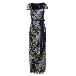 Adrianna Papell Langes Abendkleid 'Cascading Floral Column Gown' Damen Gr&ouml;&szlig;e 38 dunkelblau Winterkleid