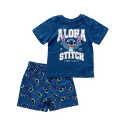 Disney Schlafanzug 'Stitch' Jungen Gr&ouml;&szlig;e 98 blau / lila / wei&szlig;