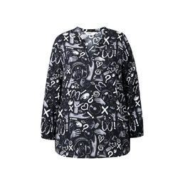 Angel of Style Bluse Damen Gr&ouml;&szlig;e XXXL grau / schwarz / wei&szlig;