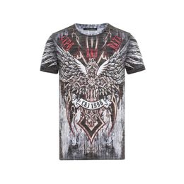 Cipo & Baxx Cipo & Baxx T-Shirt Herren Gr&ouml;&szlig;e XXL grau / greige / rot