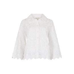 Apricot Applique Flowers Cropped Shirt ' ' Damen Gr&ouml;&szlig;e S wei&szlig;