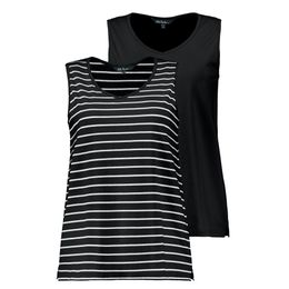 Ulla Popken Top Damen Gr&ouml;&szlig;e XXL/4XL schwarz / wei&szlig;