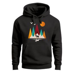 Neverless Sweatshirt 'Berg Elch Polygon' Herren Gr&ouml;&szlig;e L schwarz