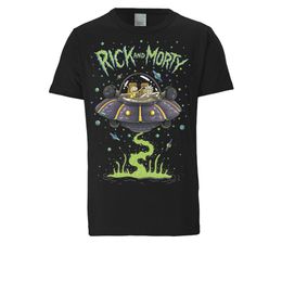 logoshirt T-Shirt 'Rick & Morty - Raumschiff' Herren Gr&ouml;&szlig;e XL mischfarben / schwarz