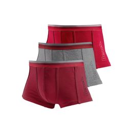 Bench Boxershorts Herren Gr&ouml;&szlig;e S graumeliert / rot / kirschrot / schwarz