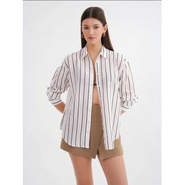 Mixray Bluse Damen Gr&ouml;&szlig;e L braun / wei&szlig;