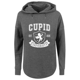 F4NT4STIC Sweatshirt 'Cupid University Valentinstag' Damen Gr&ouml;&szlig;e XL chamois / dunkelgrau / wollwei&szlig;
