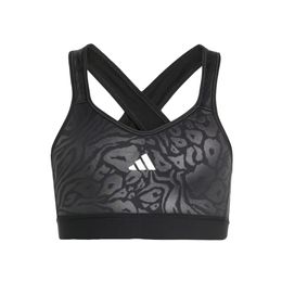 adidas Sportswear Sport-BH 'All Sports Animal Print Marshmallow Print' M&auml;dchen Gr&ouml;&szlig;e 152 grau / schwarz