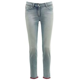 Madeleine Mode Madeleine Jeans Damen Gr&ouml;&szlig;e 35/36 hellblau / dunkelrot