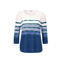 GOLDNER Pullover Damen Gr&ouml;&szlig;e XXL royalblau / wei&szlig;