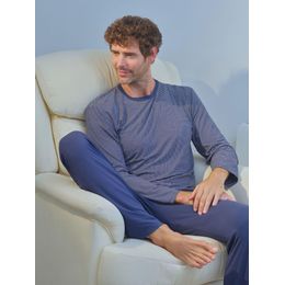 Zd Zero Defects Pyjama lang 'Modal Gentle winter pyjama set' Herren Gr&ouml;&szlig;e L blau