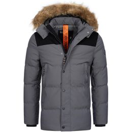 INDICODE Jeans Parka 'Hexyl' Herren Gr&ouml;&szlig;e XXL hellbraun / dunkelgrau / schwarz