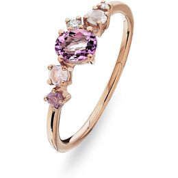 Christ Ring Damen Gr&ouml;&szlig;e 50 rosegold / dunkellila / rosa / transparent
