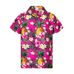 King Kameha Shirt 'Pineapple Flowers' Herren Gr&ouml;&szlig;e S pink
