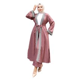 Modamihram Set: Kimono und Hose Damen Gr&ouml;&szlig;e 40 altrosa / schwarz / wei&szlig;